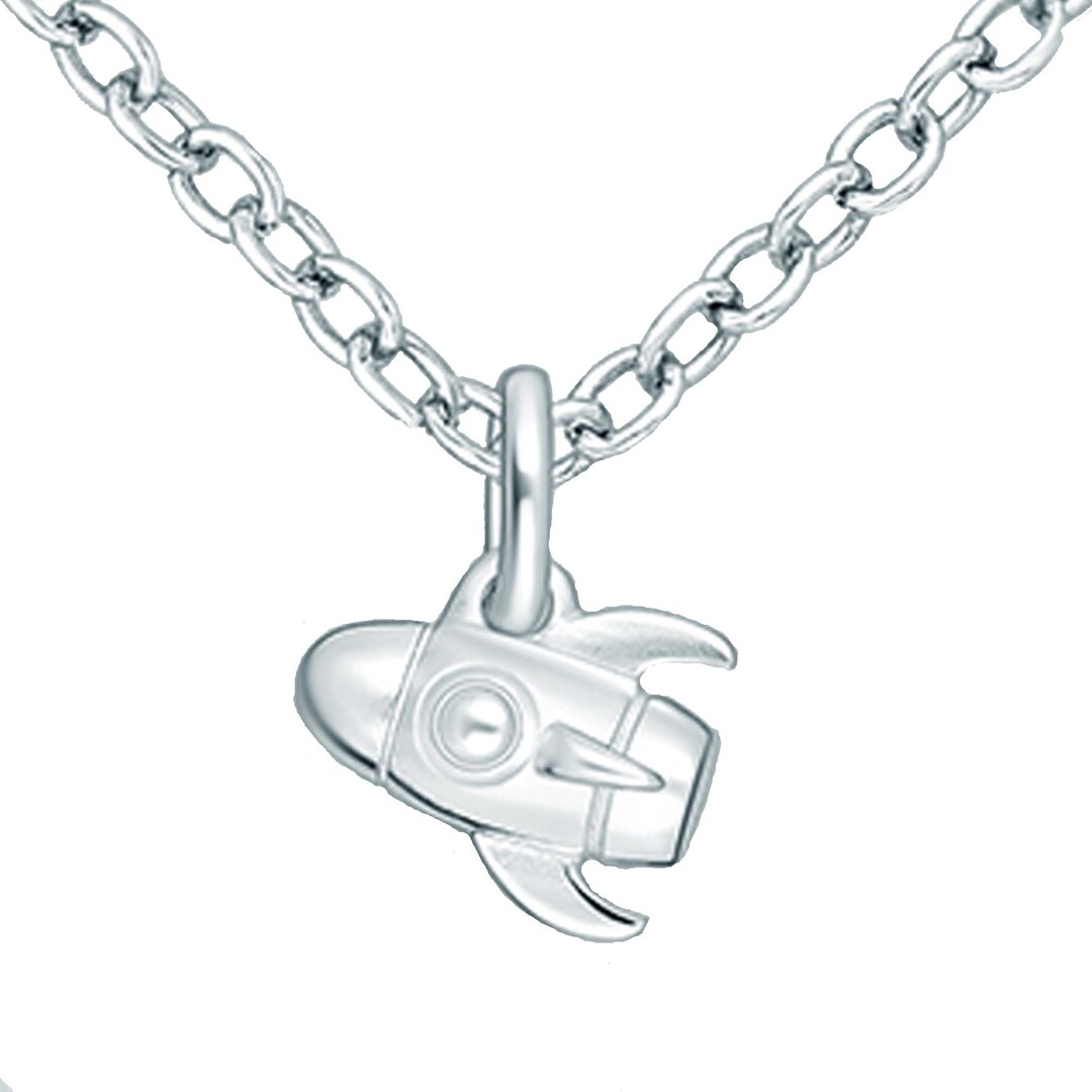 Tiny Spaceship Necklace • 925 Sterling Silver • Rocketship Charm ...