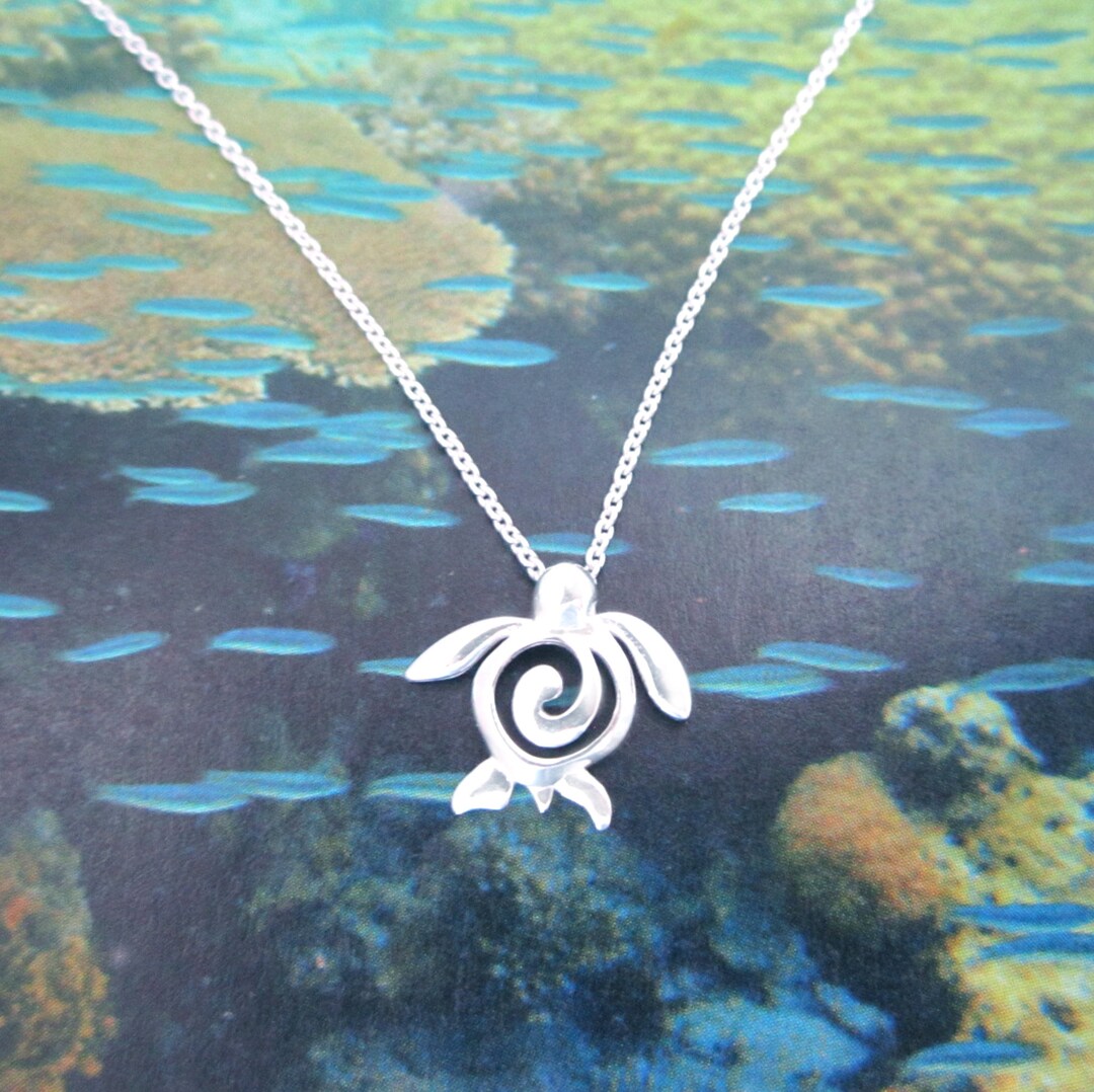 Sterling Silver Baby Turtle Necklace: Cutout Sea Turtle Pendant - Etsy