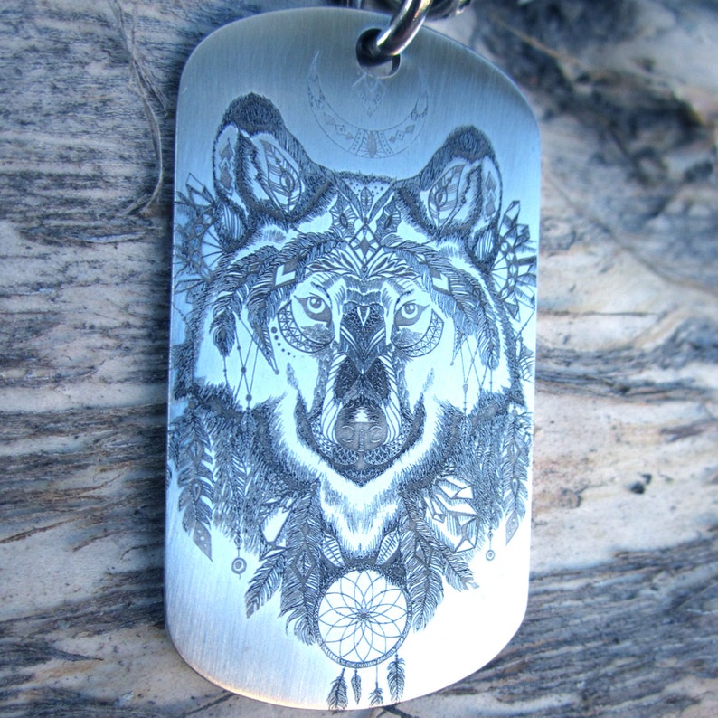Native American Wolf Necklace 316L Stainless Steel High - Etsy
