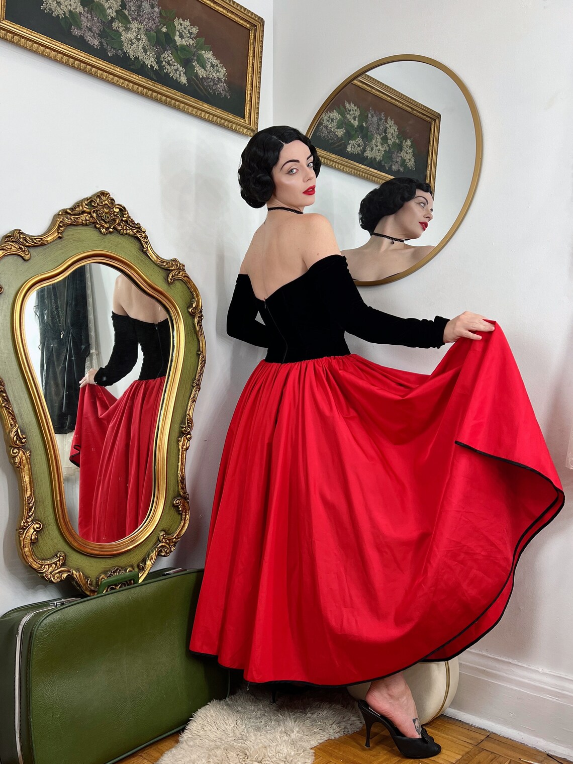 Gothic Sweetheart Red and Black Wayne Clark Designer Gown - Etsy