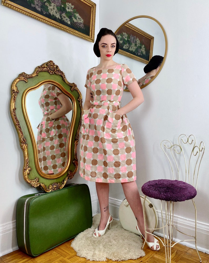 1950s Handmade Neapolitan Polka Dot Cocktail Dress With Pockets - Etsy
