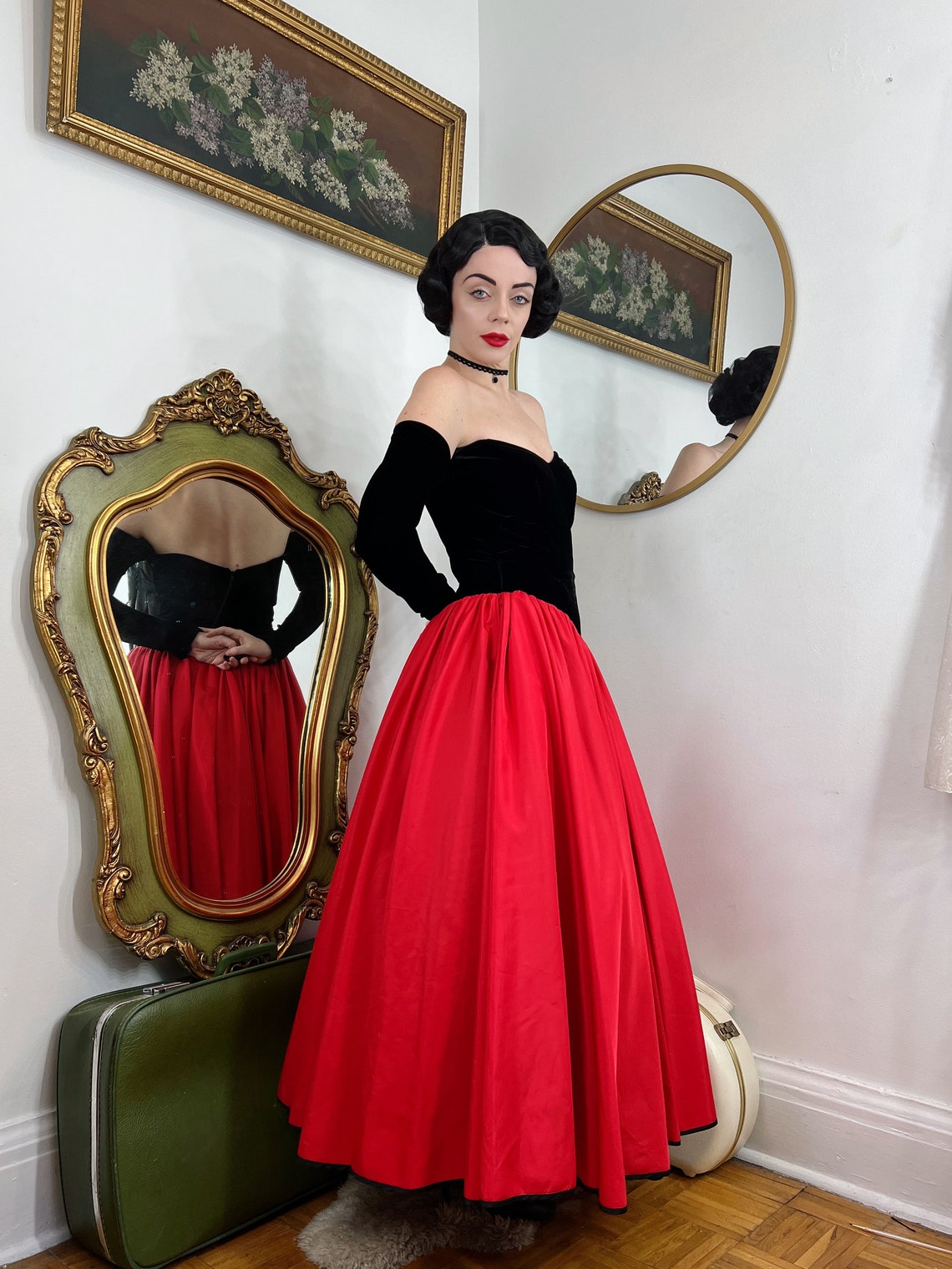 Gothic Sweetheart Red and Black Wayne Clark Designer Gown - Etsy