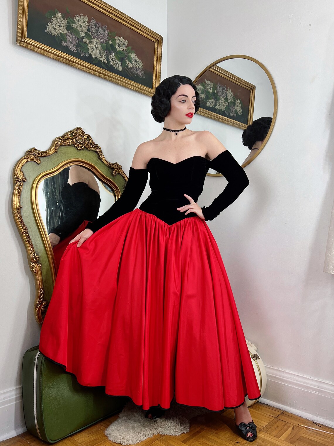 Gothic Sweetheart Red and Black Wayne Clark Designer Gown - Etsy