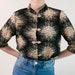 Glamorous Vintage Asian Style Top With Sparkles, Retro Floral Pattern ...