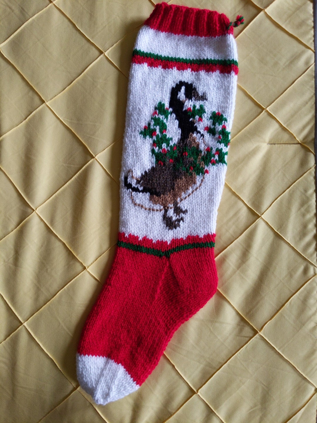 Personalized Hand Knitted Goose Christmas Stocking - Etsy