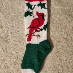 Personalized Hand Knit Cardinal Christmas Stocking - Etsy