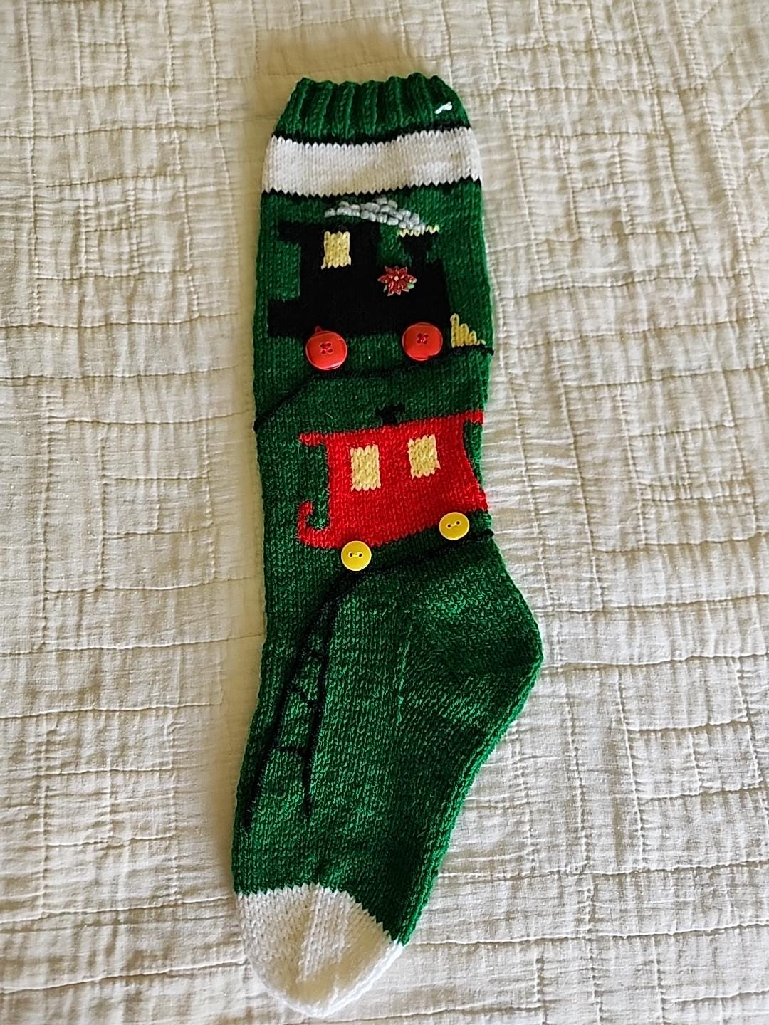 Personalized Hand Knit Train Christmas Stocking - Etsy
