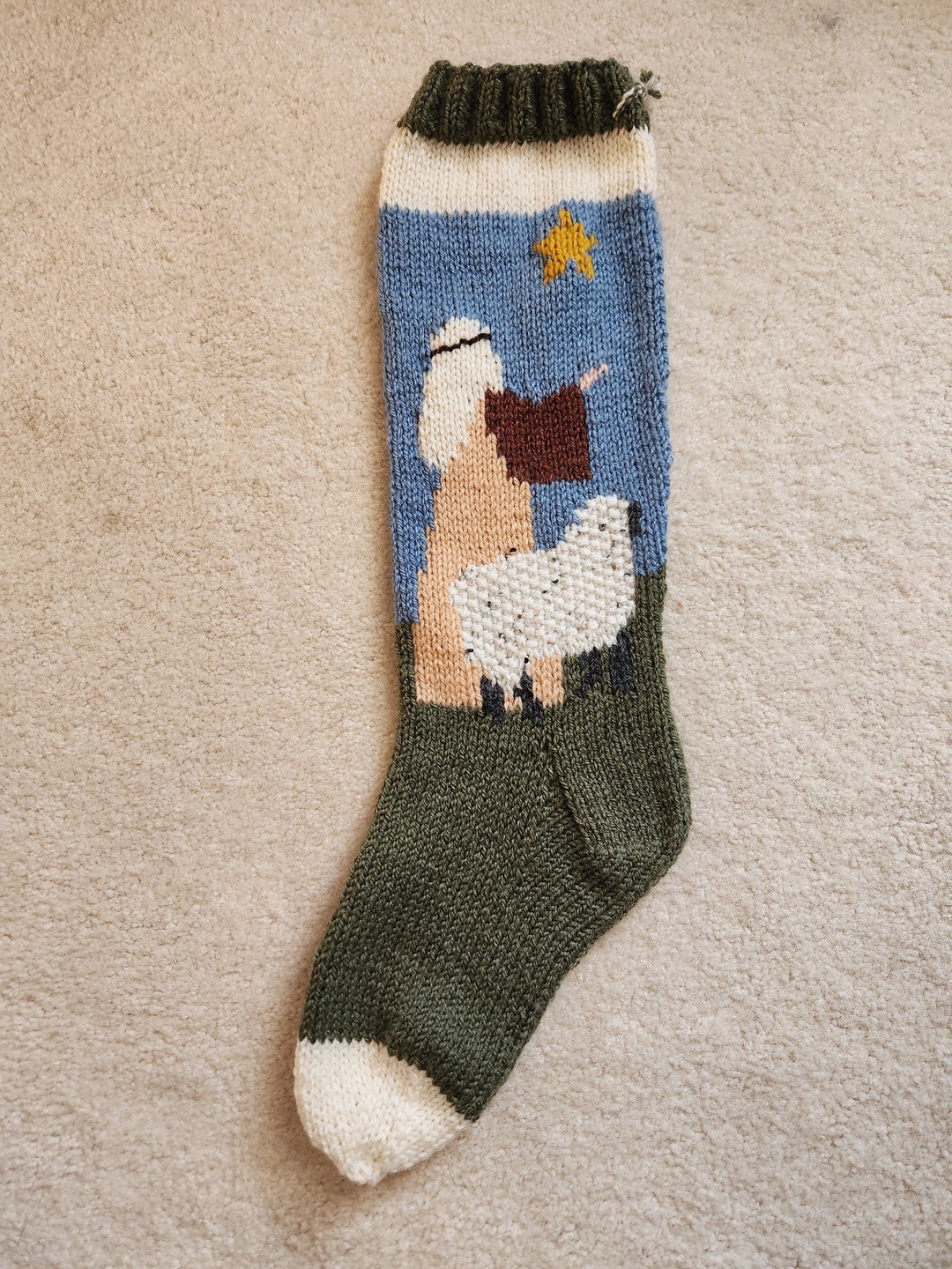 Personalized Hand Knit Shepherd Christmas Stocking - Etsy