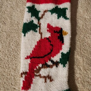 Personalized Hand Knit Cardinal Christmas Stocking - Etsy