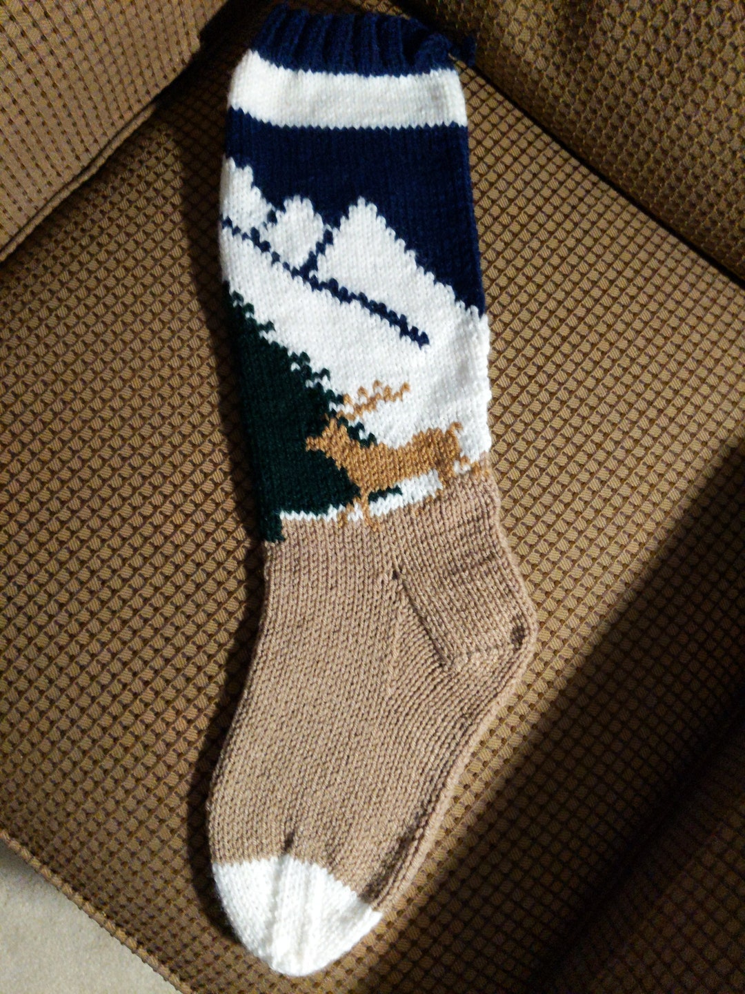 Personalized Hand Knit Elk Christmas Stocking - Etsy