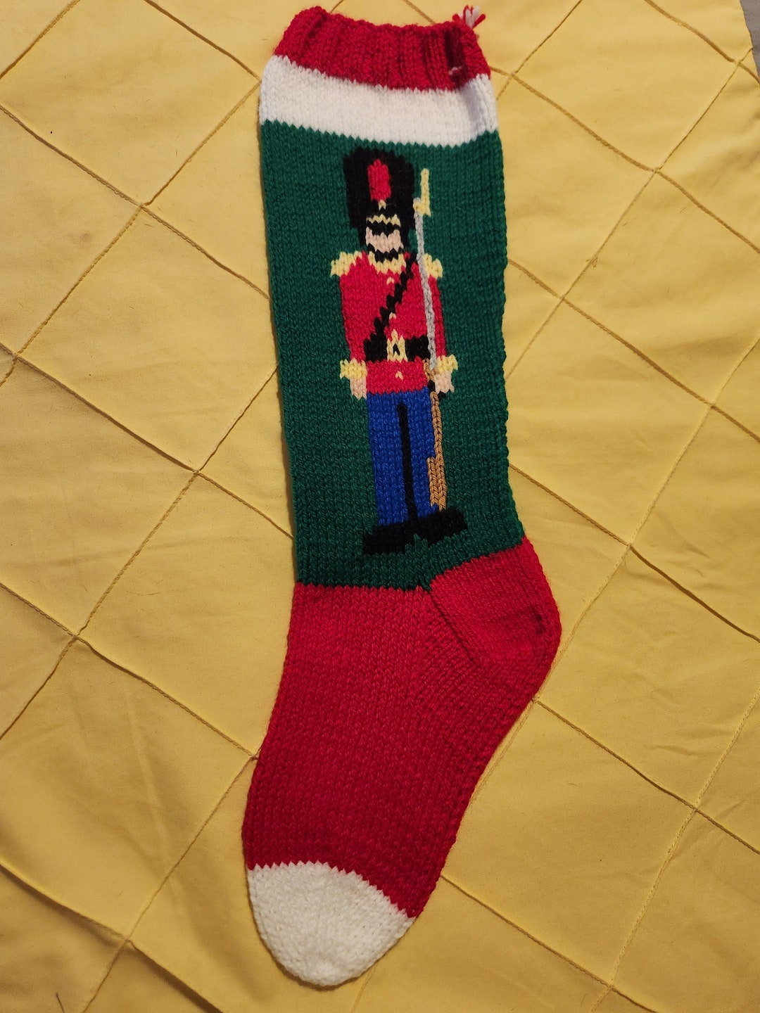 Personalized Hand Knit Soldier Christmas Stocking - Etsy