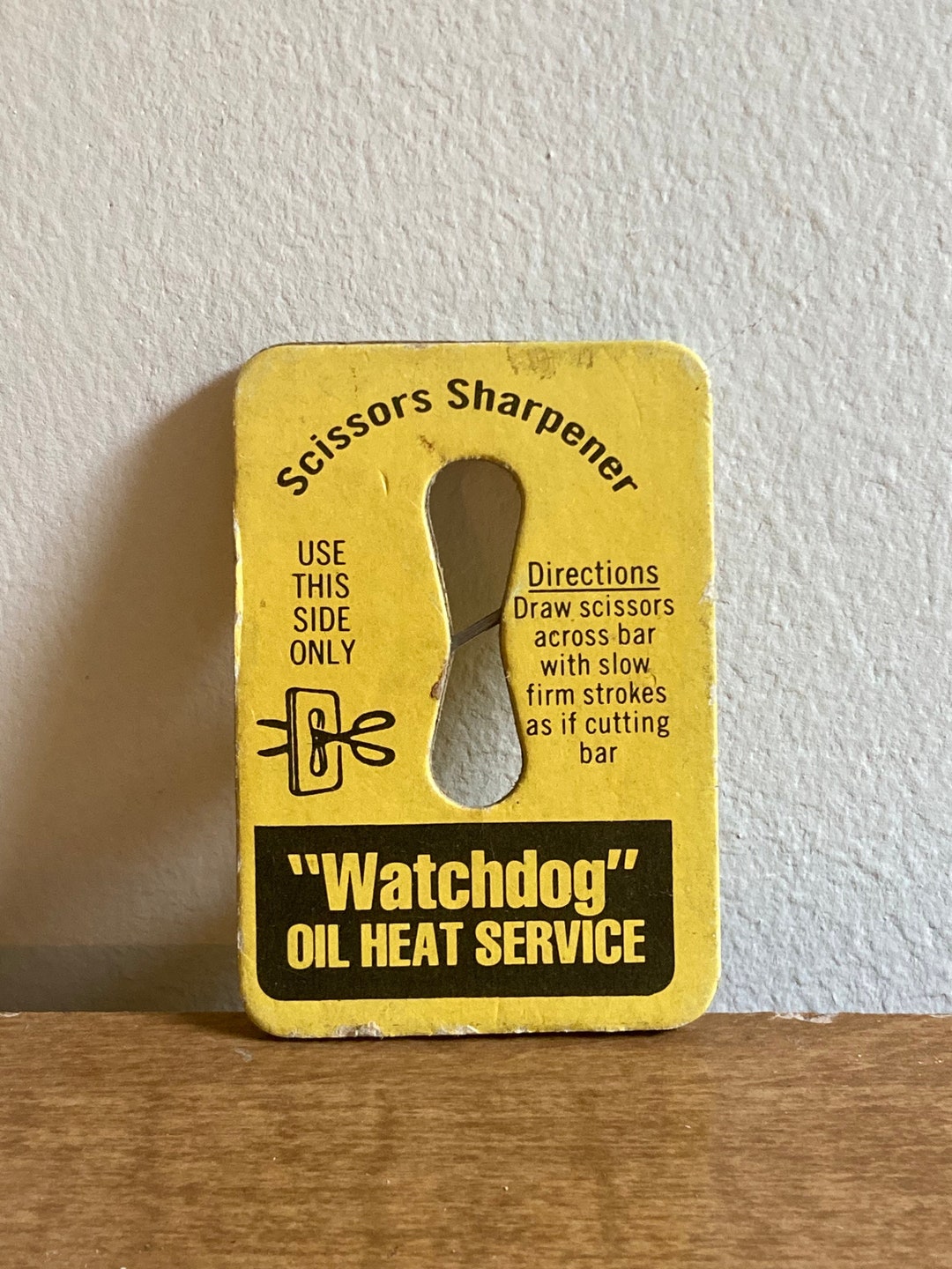 Vintage Scissors Sharpener Advertising Watchdog Oil Heat - Etsy