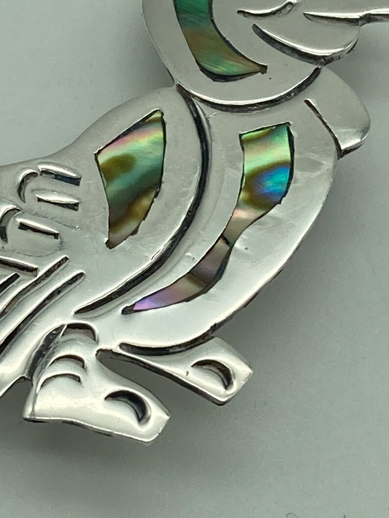 Vintage Sterling Silver Parrot Pin With Mother of Pearl Inlays - Etsy