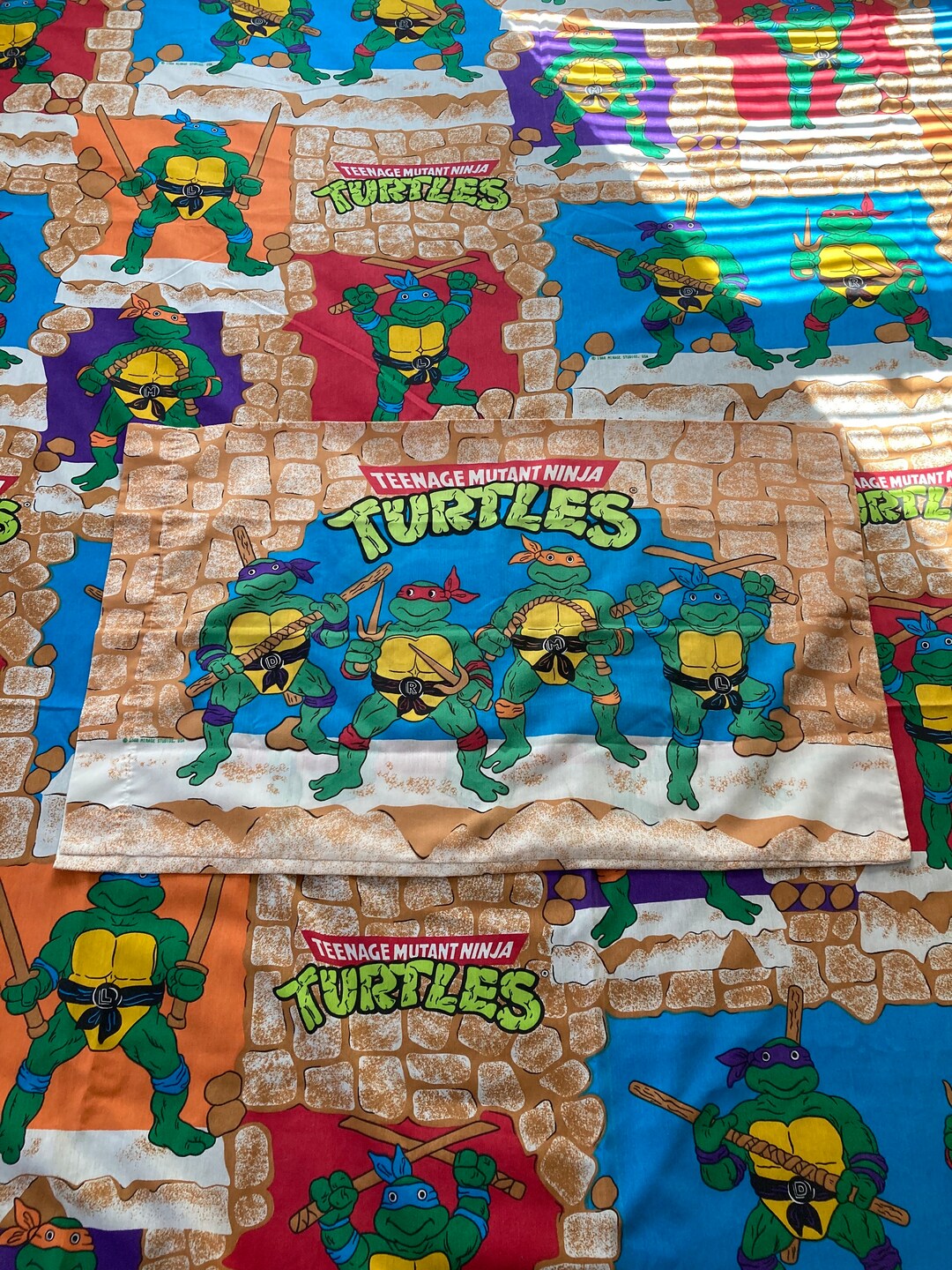 Teenage Mutant Ninja Turtles Sheet and Pillowcase 1988 Mirage Studios ...