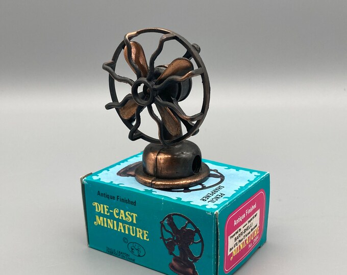 Vintage Pencil Sharpener Die-cast Metal Fan Miniature Desk Fan ...