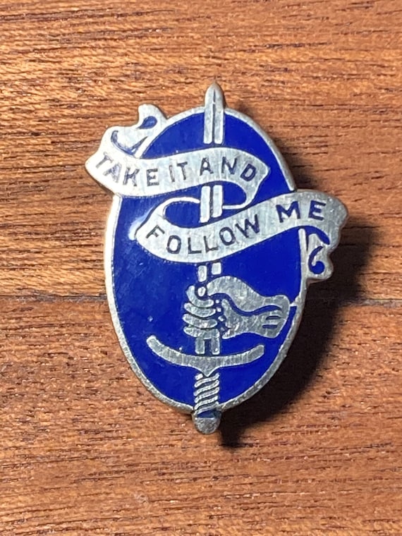 Vintage WWII Army Infantry Enamel Pin Take It and Follow Me | Etsy