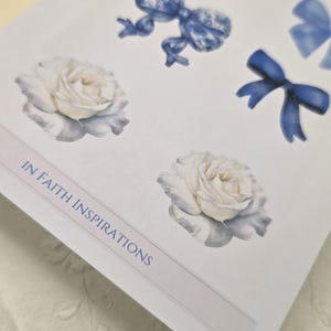 Bow Stickers, Sticker Collection, Blue Bows, Standard White Matte ...