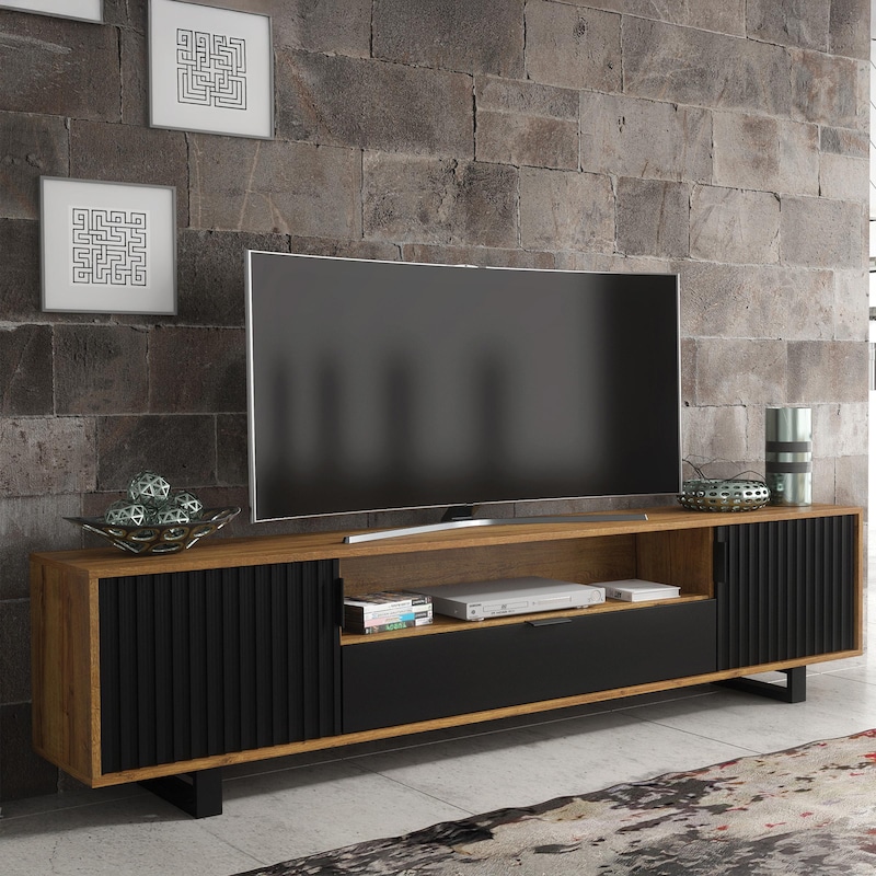 Wood Fluted Tv Unit - Etsy UK