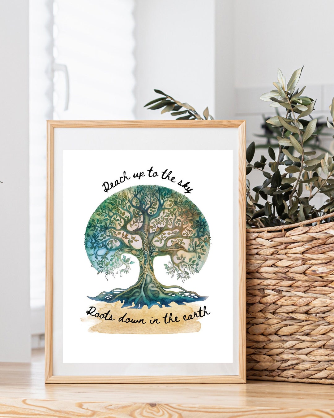 Magic Tree Watercolour Printable Poster - Reach up to the Sky, Roots ...