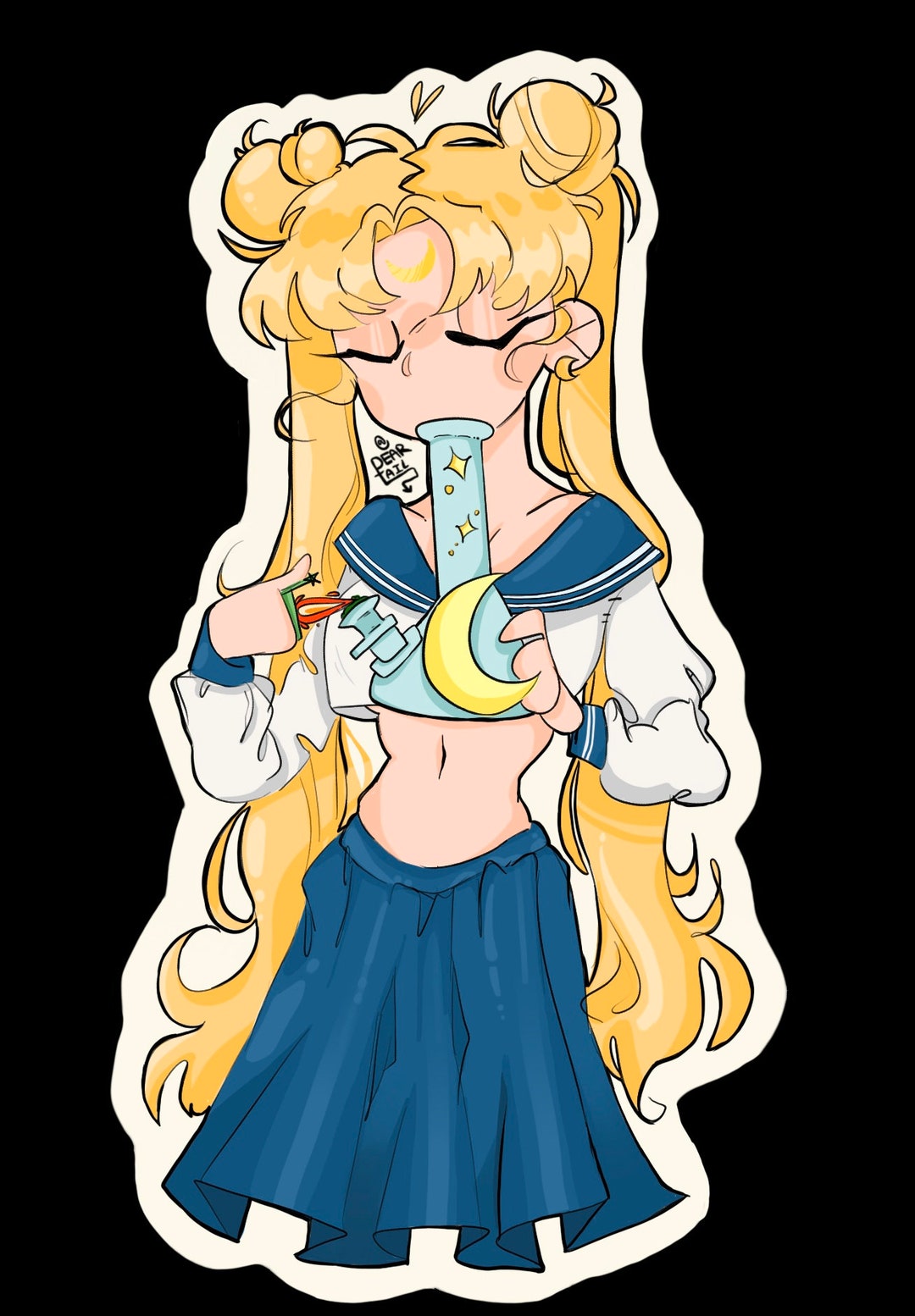 Sailor Moon Bong Holographic Sticker Etsy