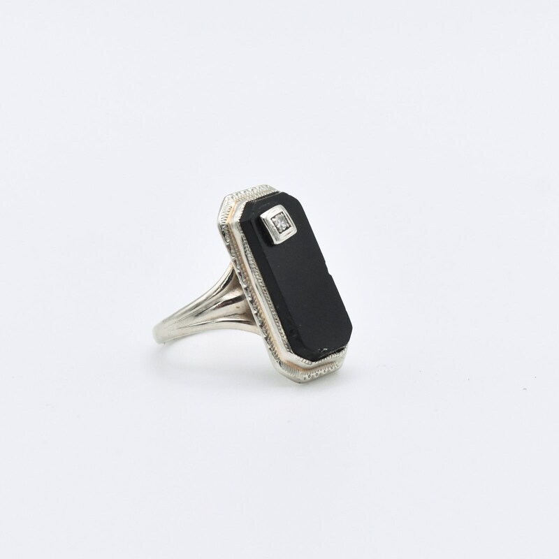 Art Deco Onyx Ring - Etsy