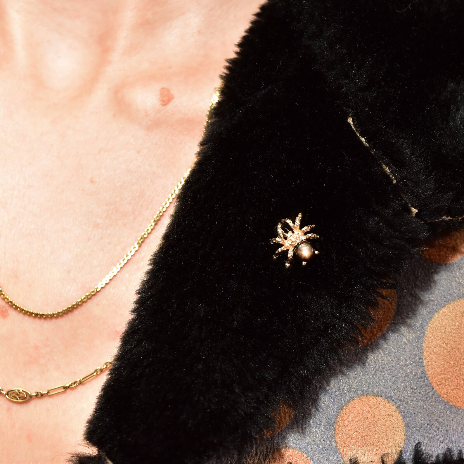 Black Star Sapphire Spider Tie Tack in 14K Yellow Gold - Etsy