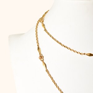 MCM 18K Yellow Gold Chain Link Opera Necklace, Geometric Beads, Estate ...