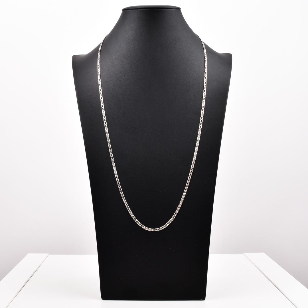 Italian Sterling Silver Flat Mariner Link Chain, 3mm Links, 30 1/4 ...