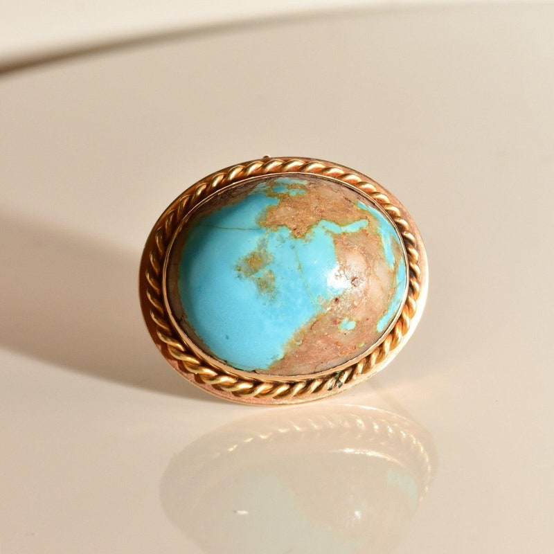 Turquoise Brooch - Etsy