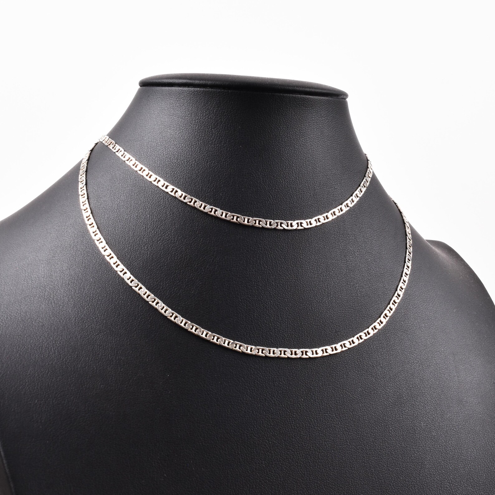 Italian Sterling Silver Flat Mariner Link Chain, 3mm Links, 30 1/4 ...