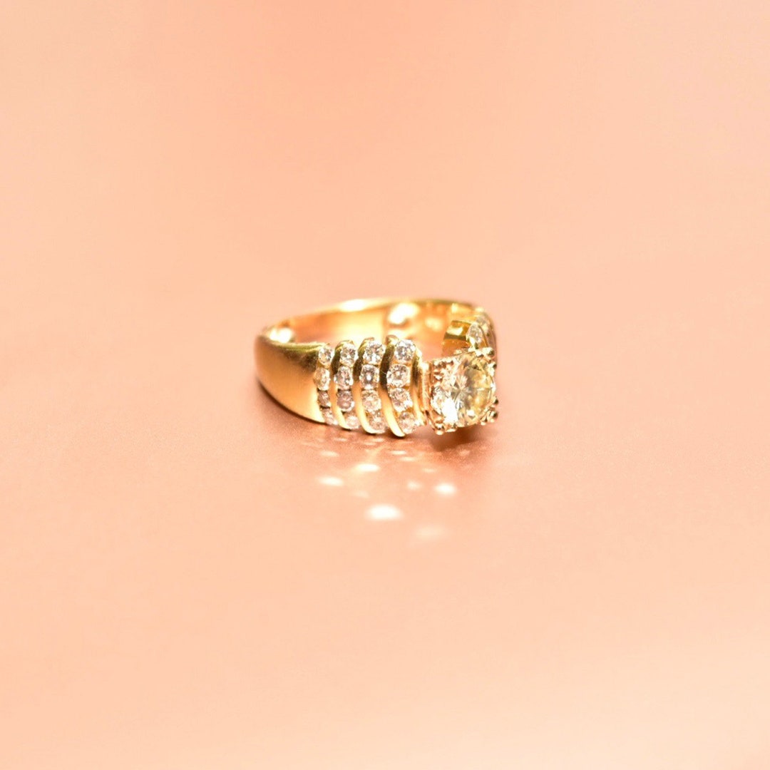 Brilliant Diamond Vertical Channel Set Engagement Ring in 18K - Etsy