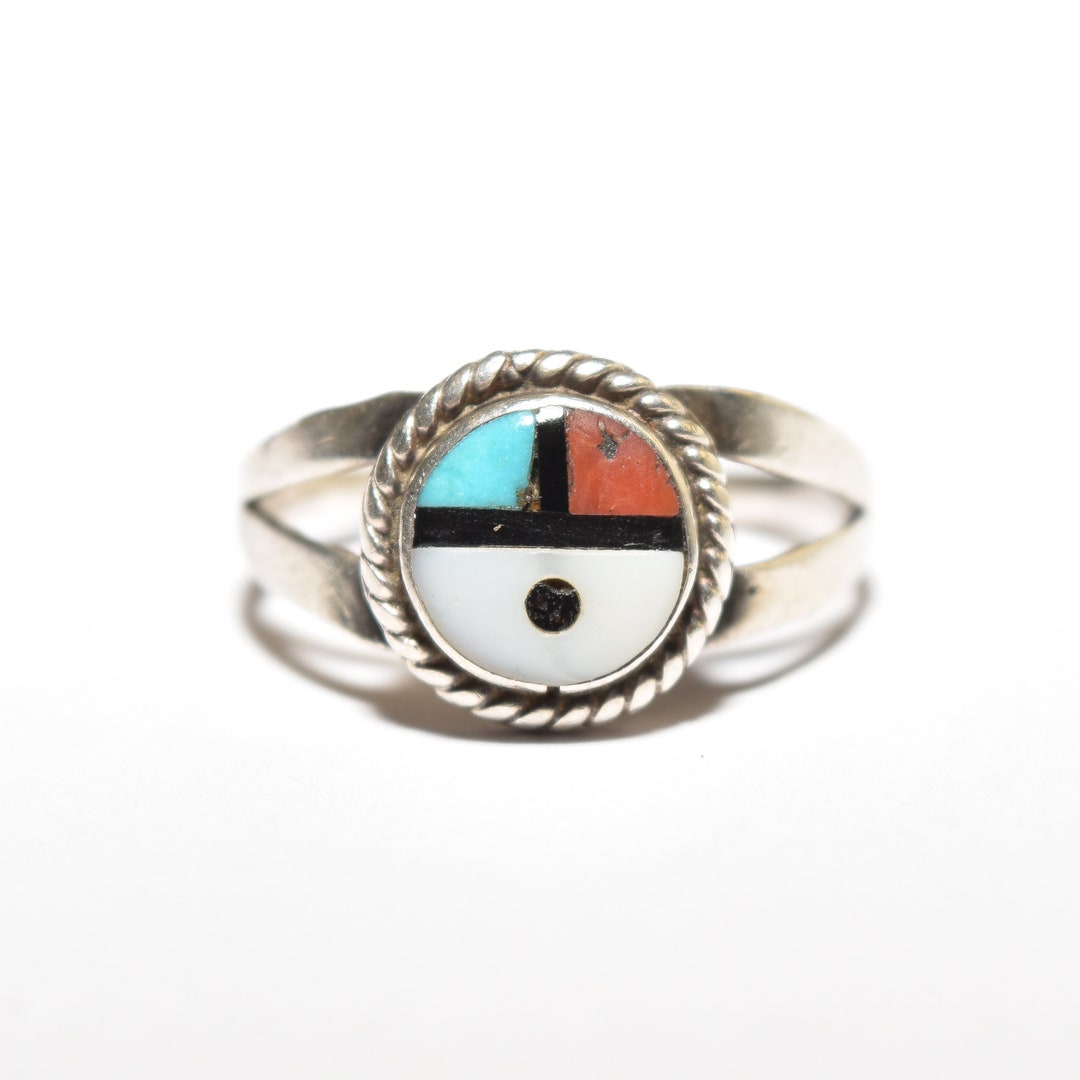 Little Zuni Sun Face Ring in Sterling Silver, Native American Jewelry ...