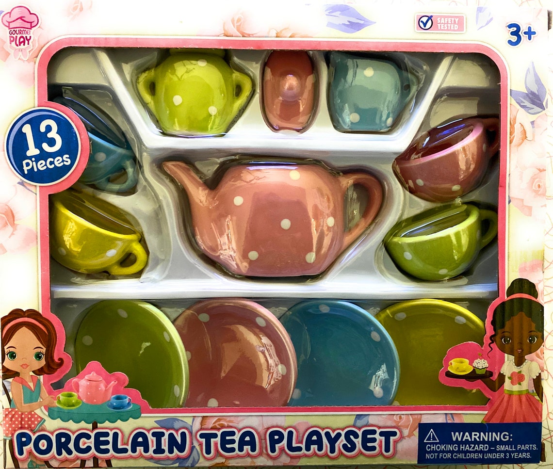 Play Porcelain Tea Set 13 Pieces. Ages 3 - Etsy
