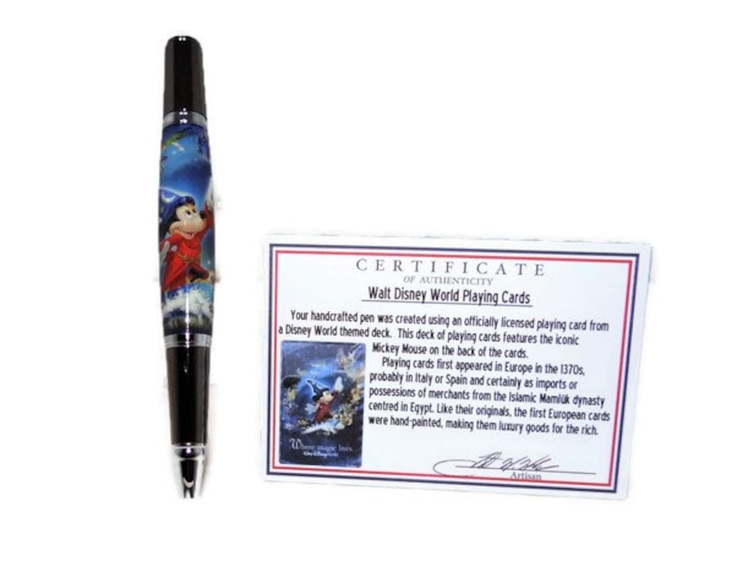 Disney Mickey Mouse Playing Card Pen - Etsy