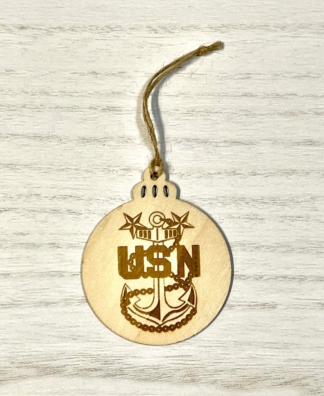 Navy Master Chief Anchor Engraved Wooden Ornament - Etsy
