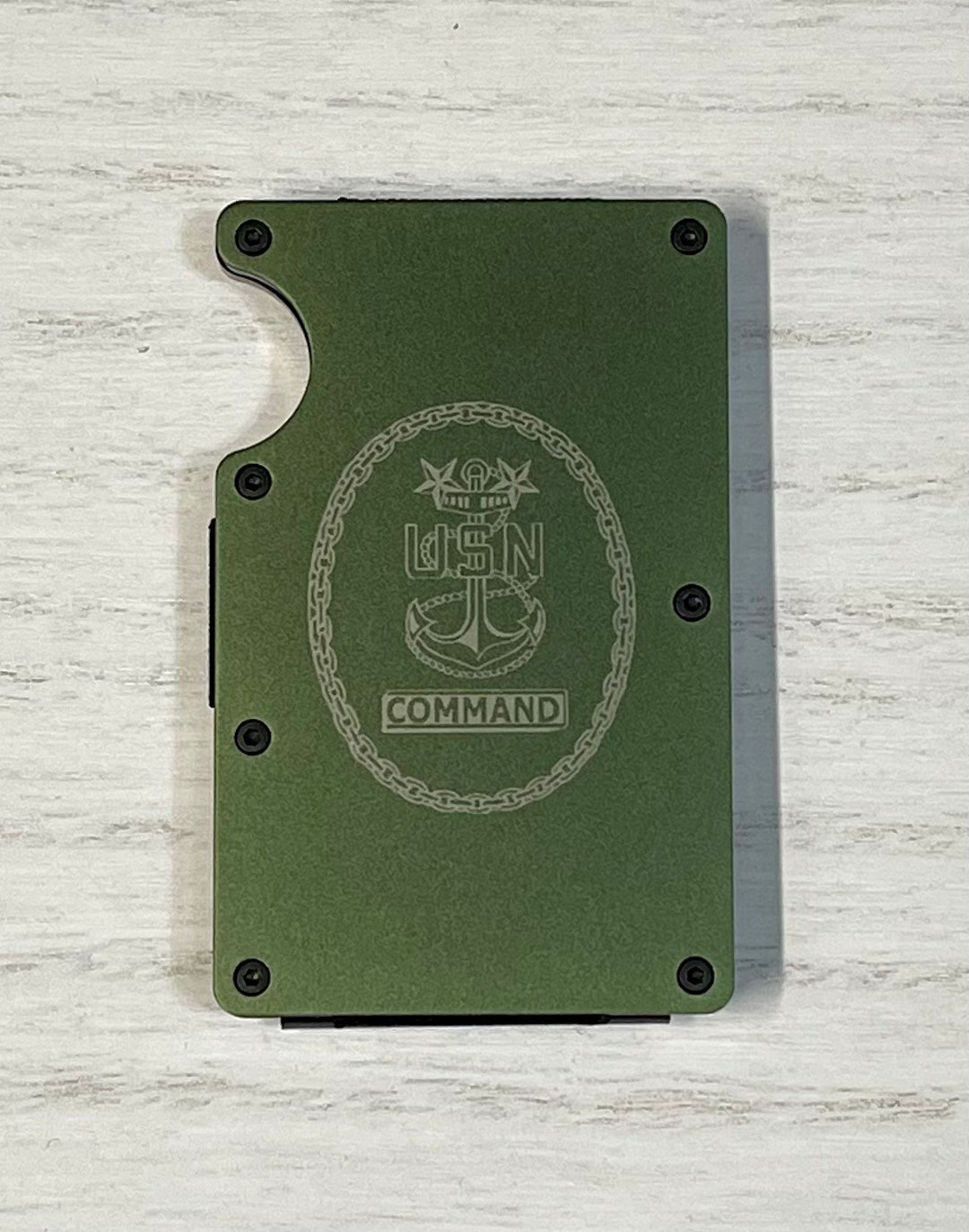 Navy Command Master Chief Anchor Slim Wallet Green - Etsy