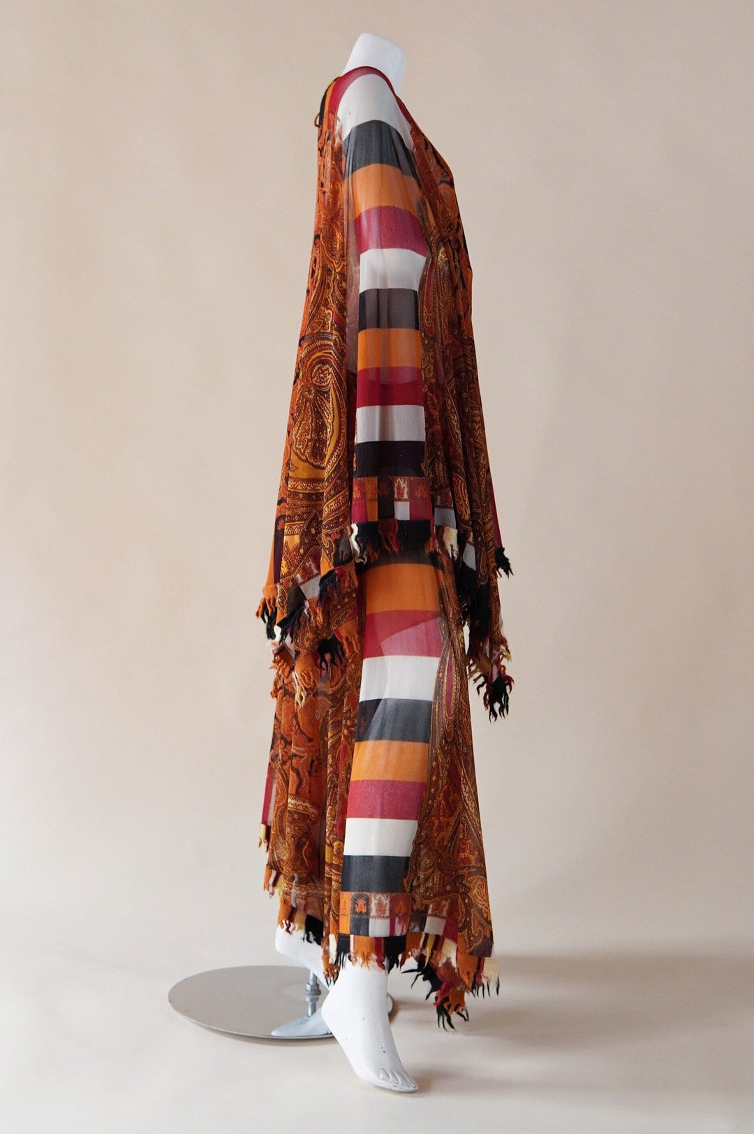 Jean Paul Gaultier Maille Mesh Poncho and Skirt Set in Paisley - Etsy