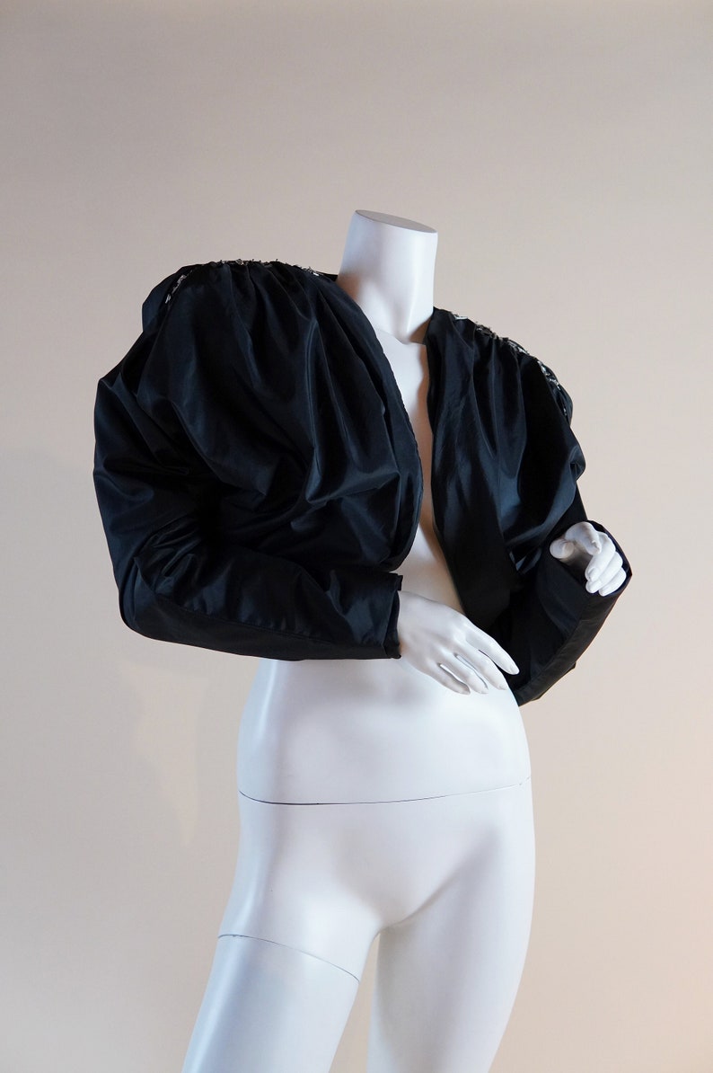 1980s Fabrice Simon Silk Shrug With Beaded Shoulder - Vintage Designer ...