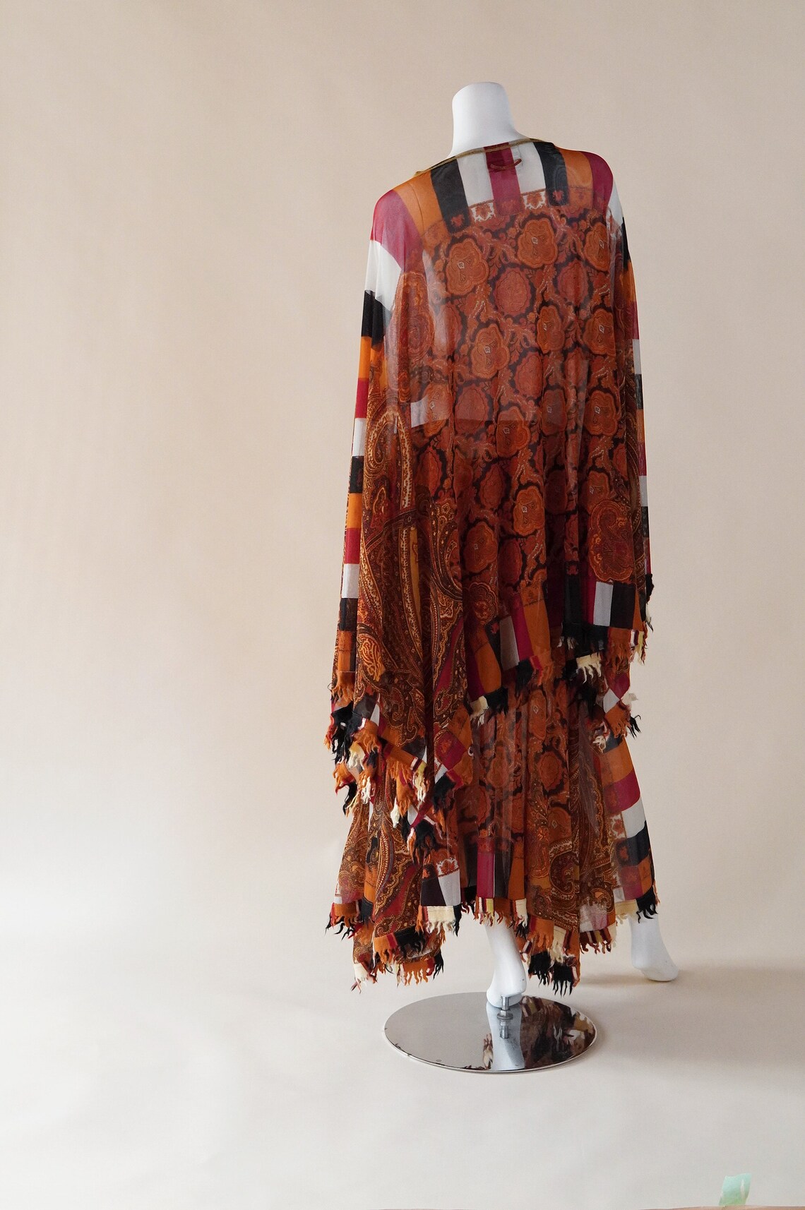 Jean Paul Gaultier Maille Mesh Poncho and Skirt Set in Paisley - Etsy