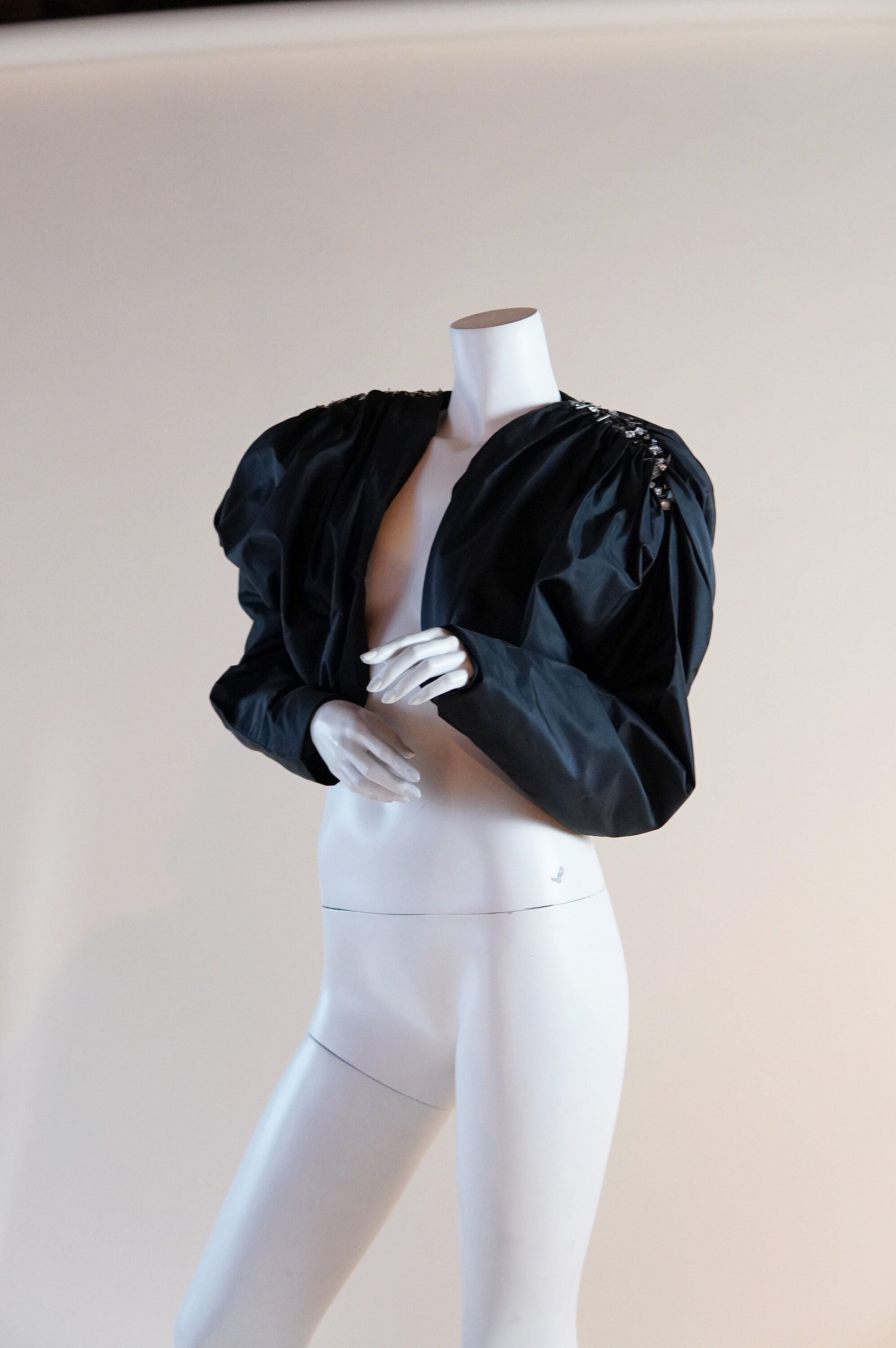 1980s Fabrice Simon Silk Shrug With Beaded Shoulder - Vintage Designer ...