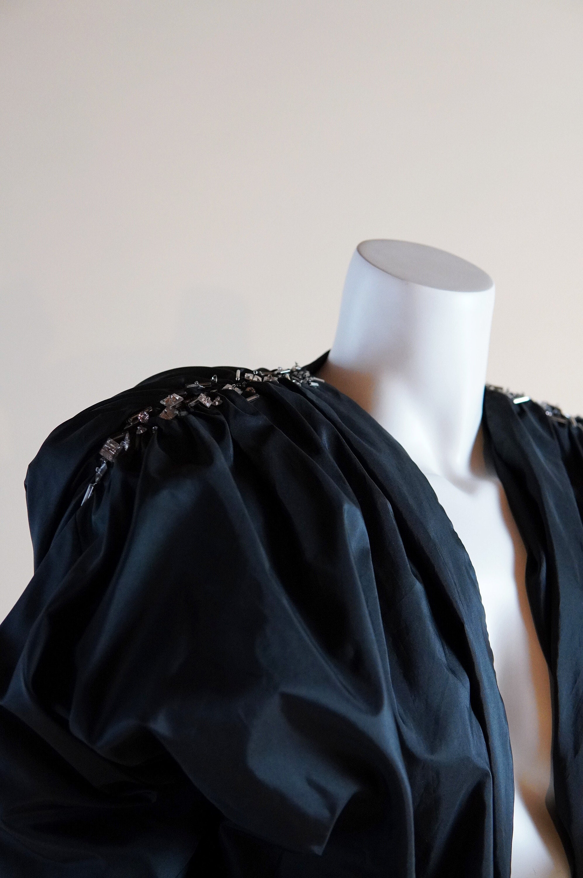1980s Fabrice Simon Silk Shrug With Beaded Shoulder - Vintage Designer ...