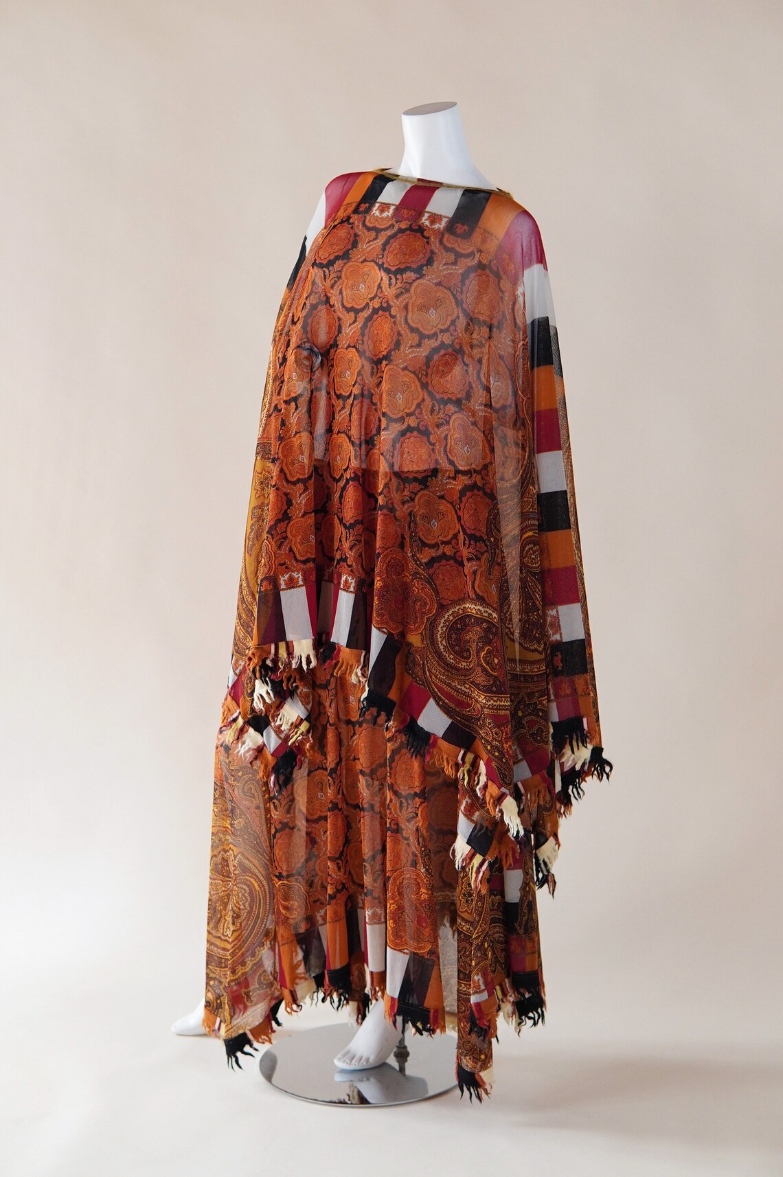 Jean Paul Gaultier Maille Mesh Poncho and Skirt Set in Paisley - Etsy