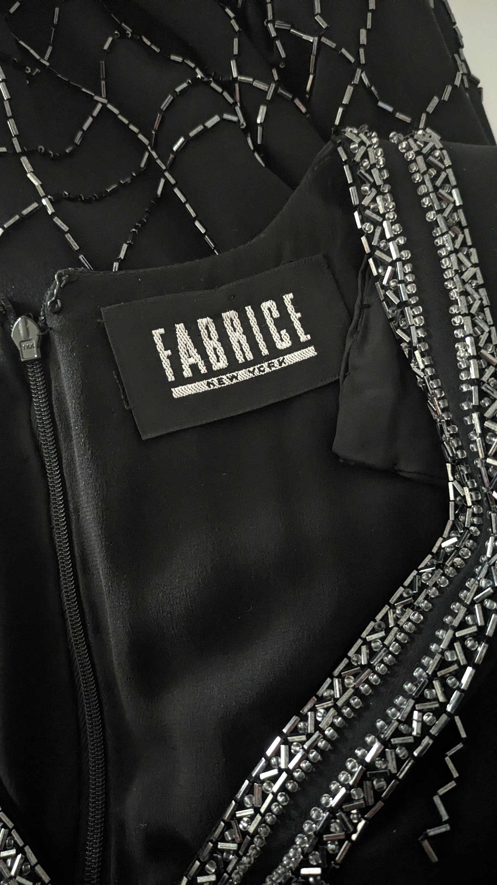 Fabrice Simon 1980s Silk Dress With Elaborate Beading - Fabrice New ...