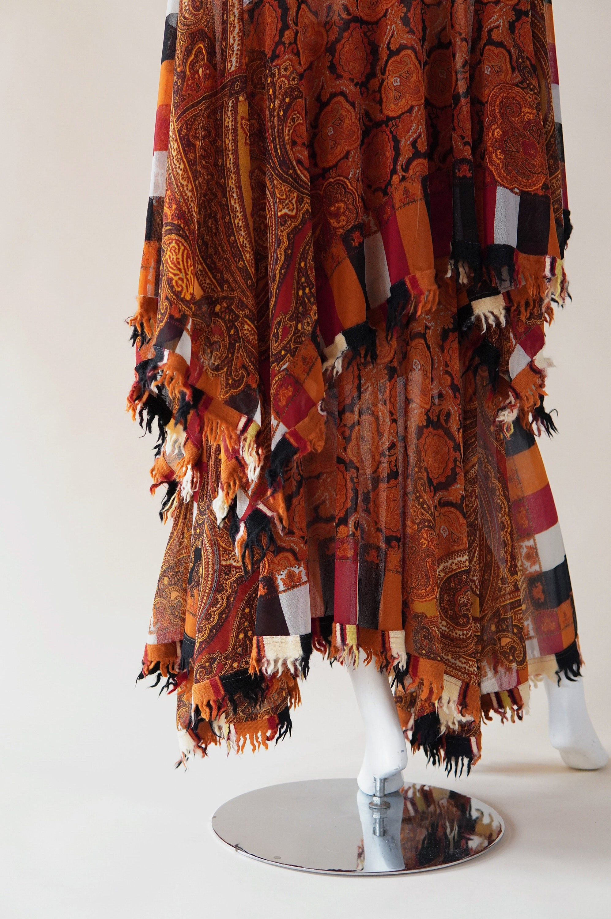 Jean Paul Gaultier Maille Mesh Poncho and Skirt Set in Paisley - Etsy