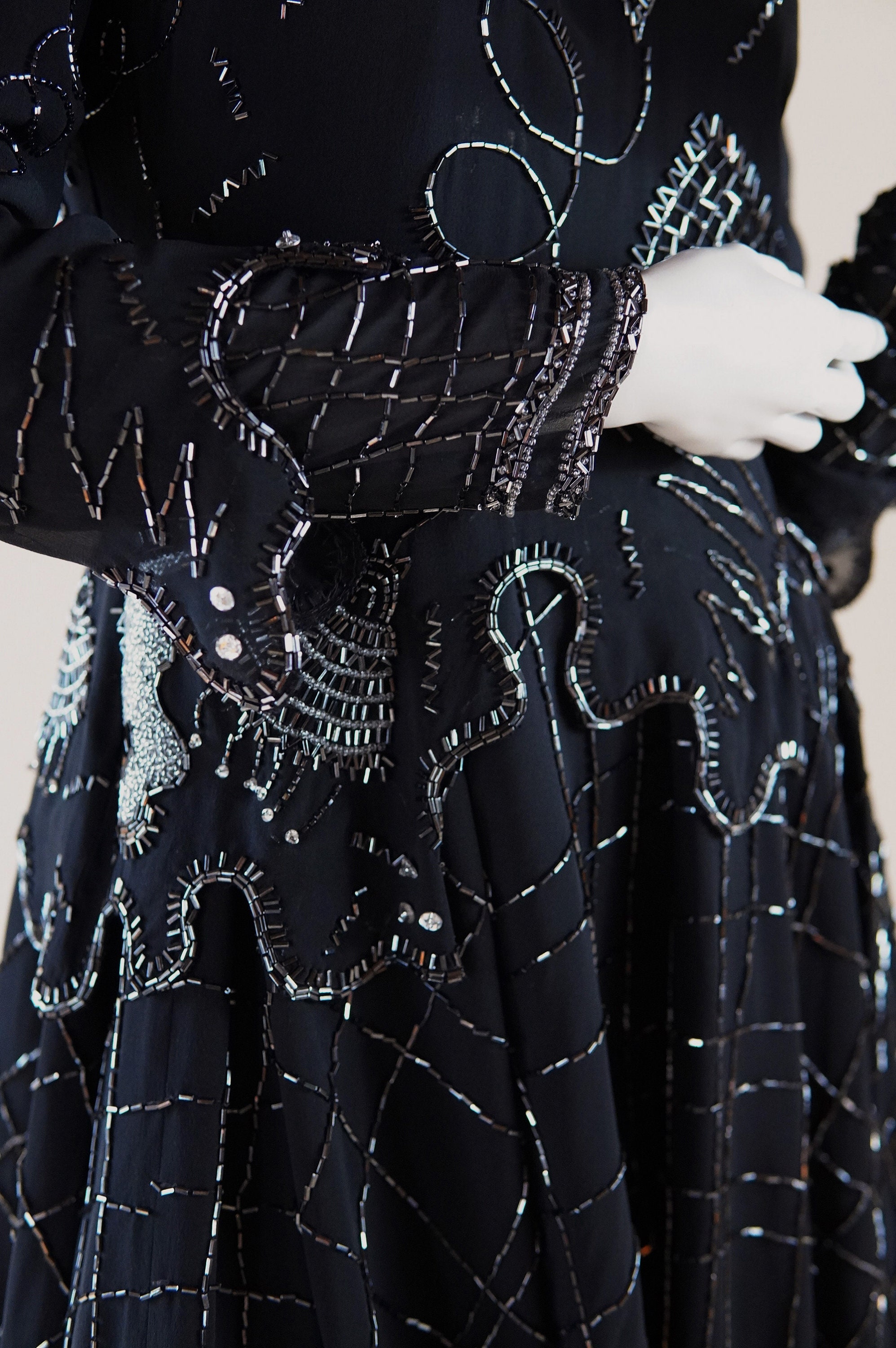 Fabrice Simon 1980s Silk Dress With Elaborate Beading - Fabrice New ...