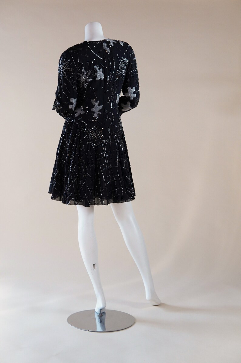 Fabrice Simon 1980s Silk Dress With Elaborate Beading - Fabrice New ...
