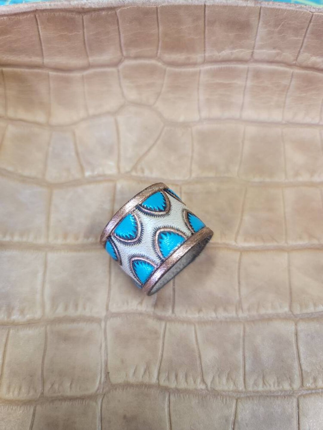 Tooled Leather Rings - Etsy