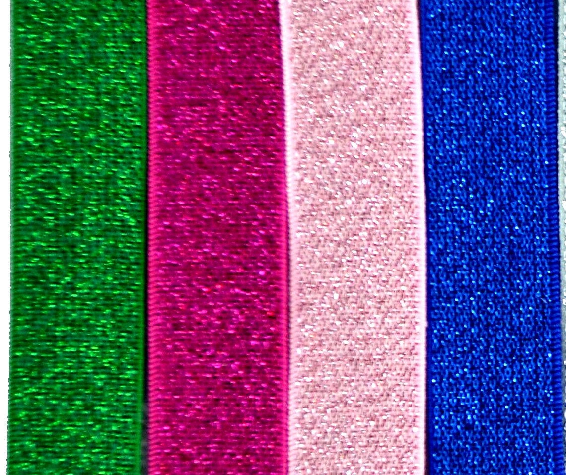 NEW Braided Glitter Elastics All Colors 2 Yard 3/4" Elastic Ribbon ...