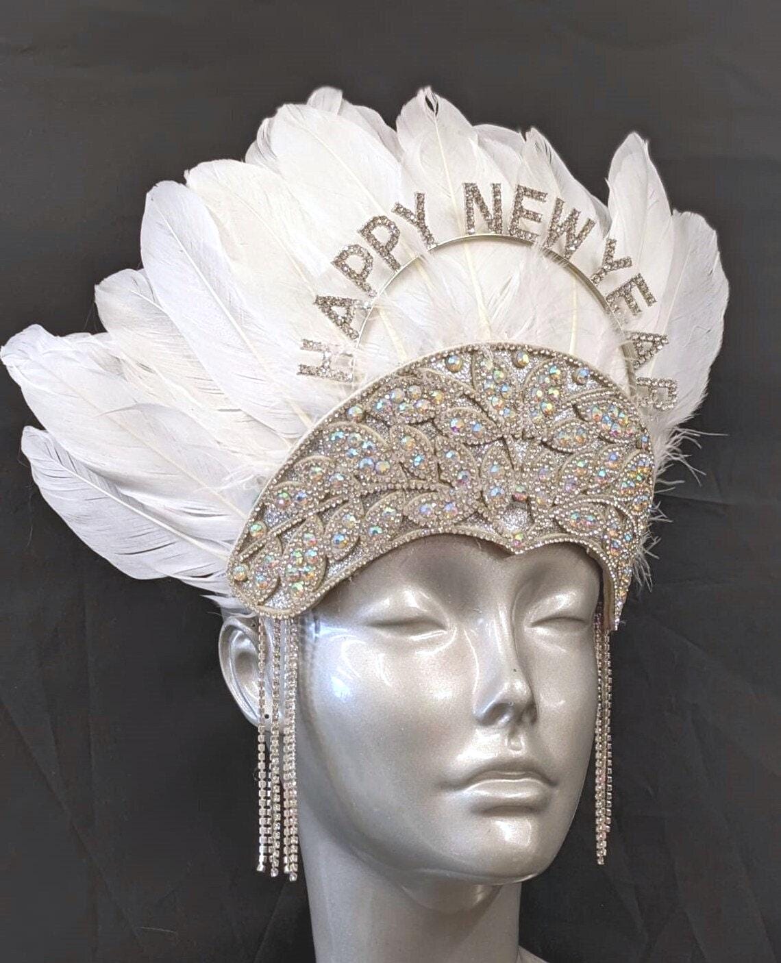 Happy NEW YEAR Iridescent Crystal Crown Elegant UNIQUE Happy New Year ...