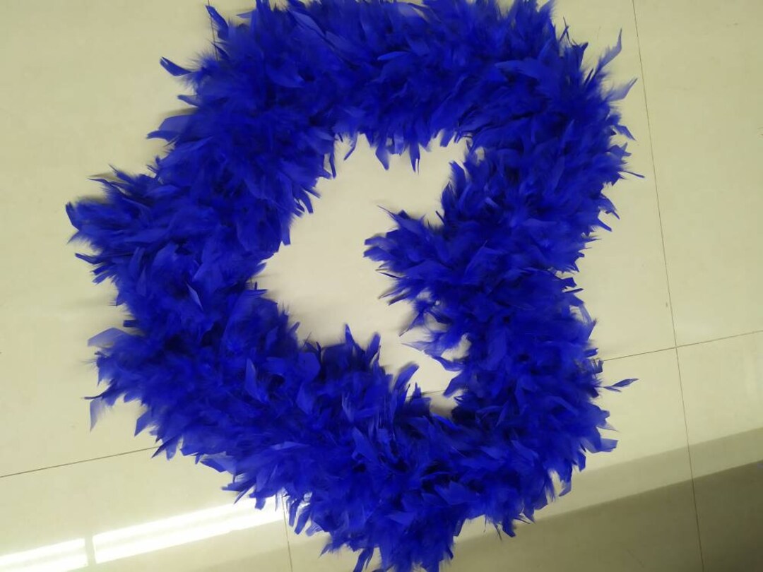 Royal Blue Feather Boa 2 Yard 115 Gram No Shedding Professional Quality ...